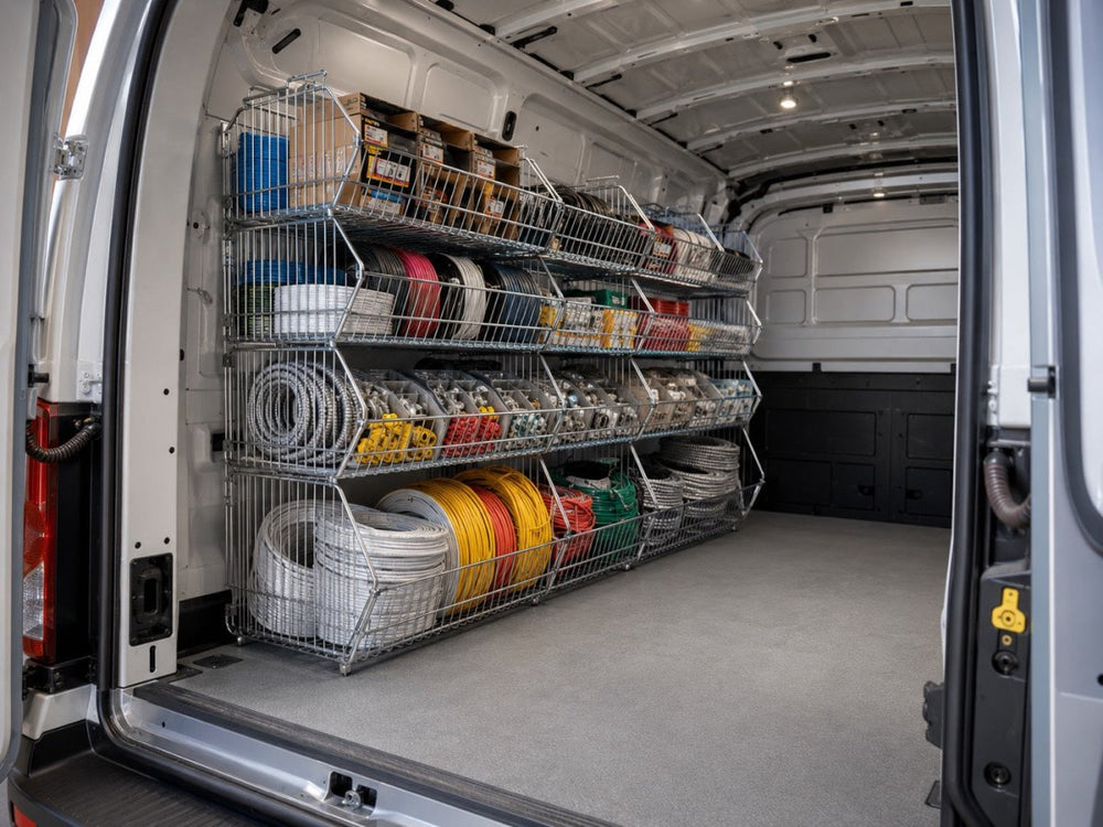 How to Organize Wire Coils, Romex & THHN in a Cargo Van