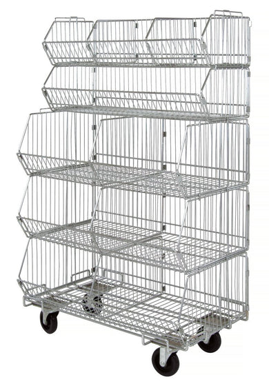 PVC Fitting Storage Rack - Heavy-Duty Wire Basket Shelving for Plumbin