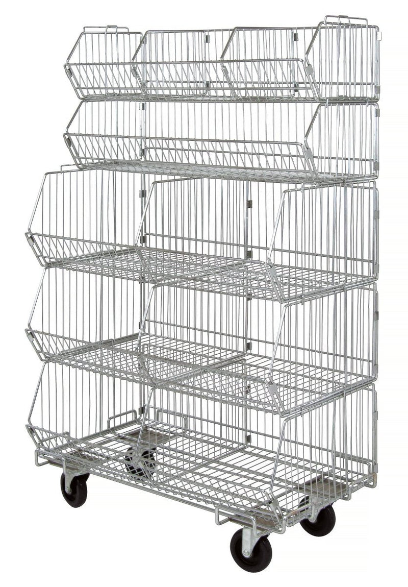 PVC Fitting Storage Rack - Heavy-Duty Wire Basket Shelving for Plumbin